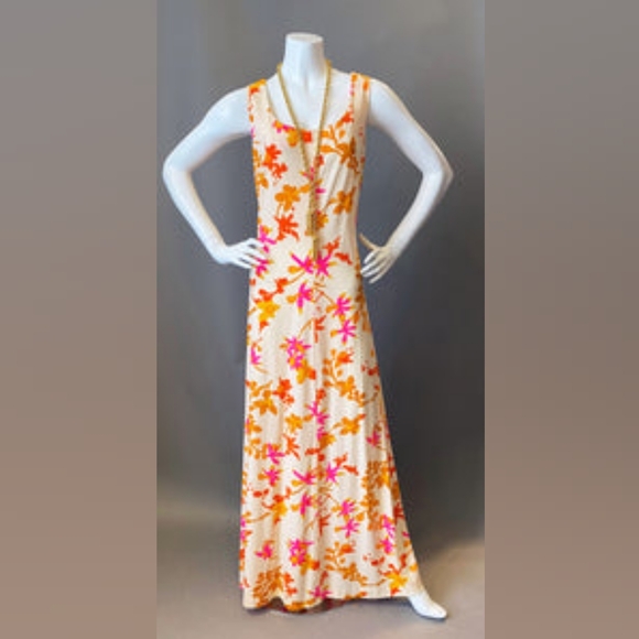 Montgomery Ward | Dresses | Vintage Vibrant Floral Mod Maxi Dress ...